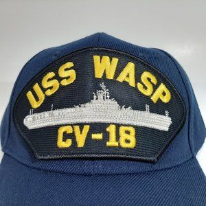 Accessories | Us Navy Uss Wasp Cv18 Mens Cap Hat Navy Blue | Poshmark